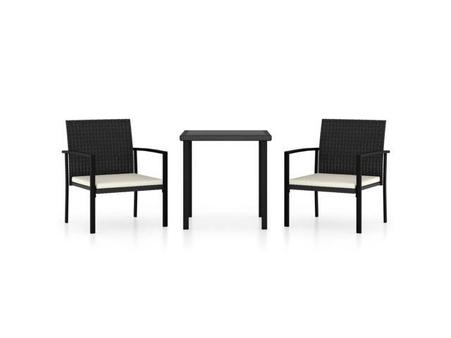 Click here for vidaXL 3 Piece Garden Dining Set Poly Rattan Black prices