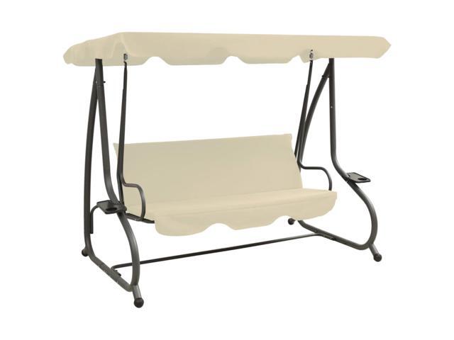 Click here for vidaXL Outdoor Swing Bench with Canopy Sand White prices