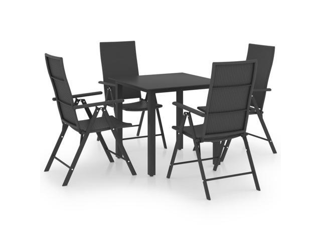 Click here for vidaXL 5 Piece Garden Dining Set Black prices