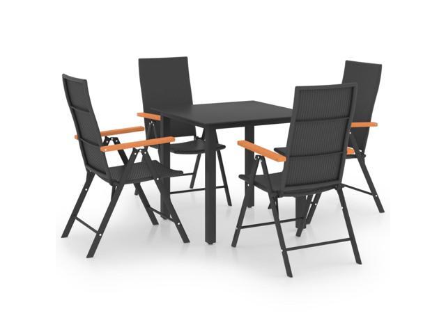 vidaXL 5 Piece Garden Dining Set Black and Brown
