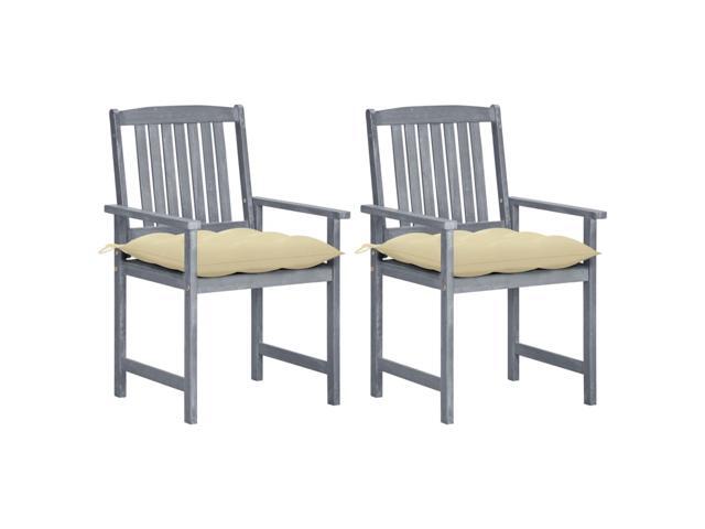 Click here for vidaXL Directors Chairs with Cushions 2 pcs Gray S... prices