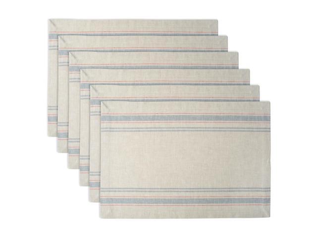 DII Gray French Stripe Placemat (Set of 6)
