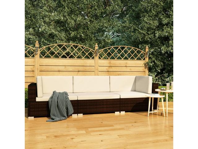 Click here for vidaXL 3 Piece Garden Sofa Set with Cushions Poly... prices