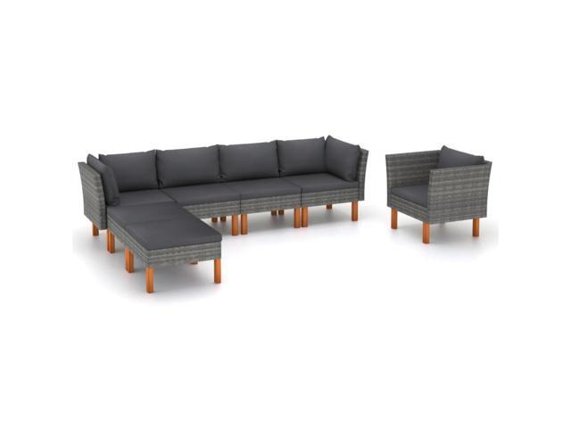 Click here for vidaXL 7 Piece Garden Lounge Set Poly Rattan and E... prices