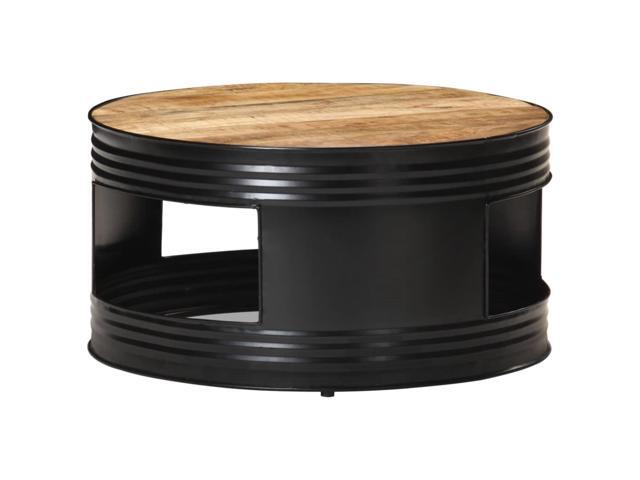Click here for vidaXL Coffee Table Black 26.8x26.8x14.2 Solid Rou... prices
