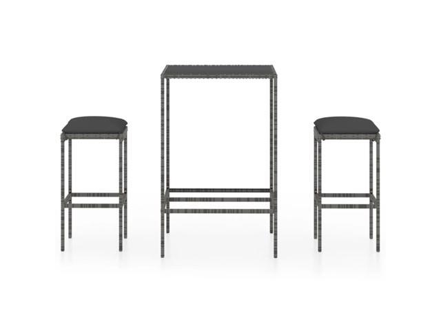 Click here for vidaXL 3 Piece Garden Bar Set with Cushions Poly R... prices