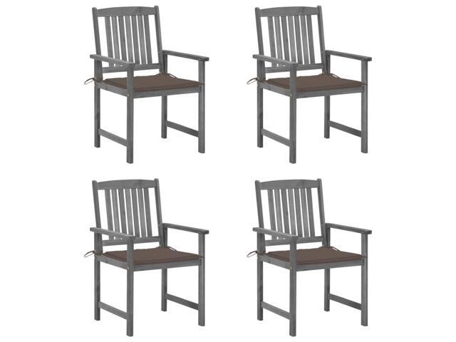 Click here for vidaXL Directors Chairs with Cushions 4 pcs Gray S... prices