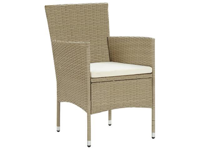 Click here for vidaXL Patio Dining Chairs 2 pcs Poly Rattan Beige prices