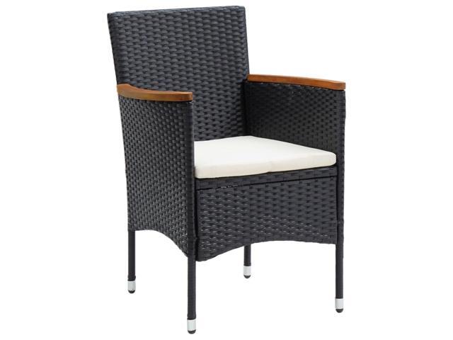 Click here for vidaXL Patio Dining Chairs 4 pcs Poly Rattan Black prices