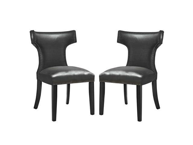 Click here for Curve Dining Chair Vinyl Set of 2 Black prices