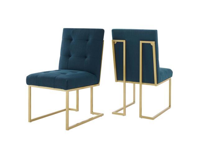 Click here for Privy Gold Stainless Steel Upholstered Fabric Dini... prices