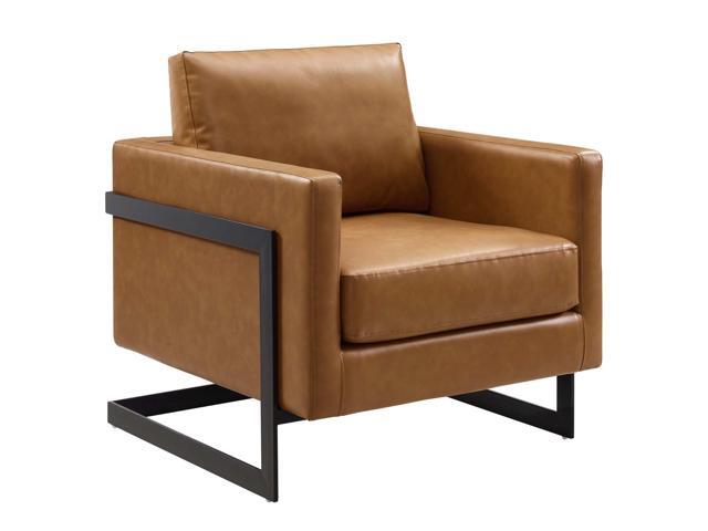 Click here for Posse Vegan Leather Accent Chair Black Tan prices