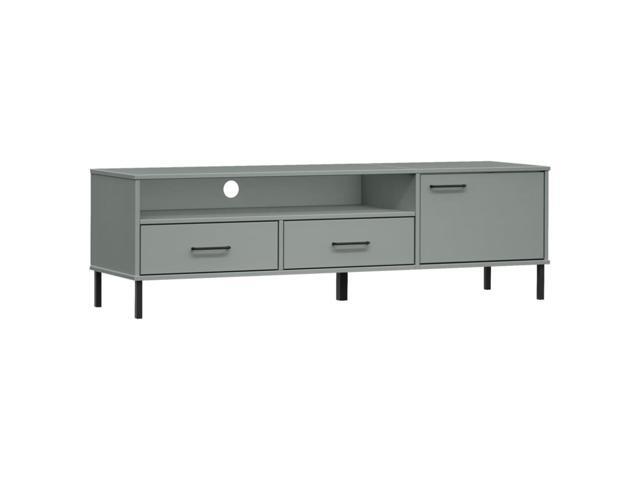 Click here for vidaXL TV Cabinet with Metal Legs Gray Solid Wood... prices