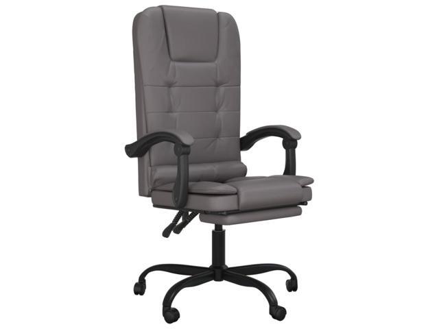 Click here for vidaXL Massage Reclining Office Chair Gray Faux Le... prices