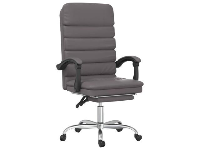 Click here for vidaXL Massage Reclining Office Chair Gray Faux Le... prices