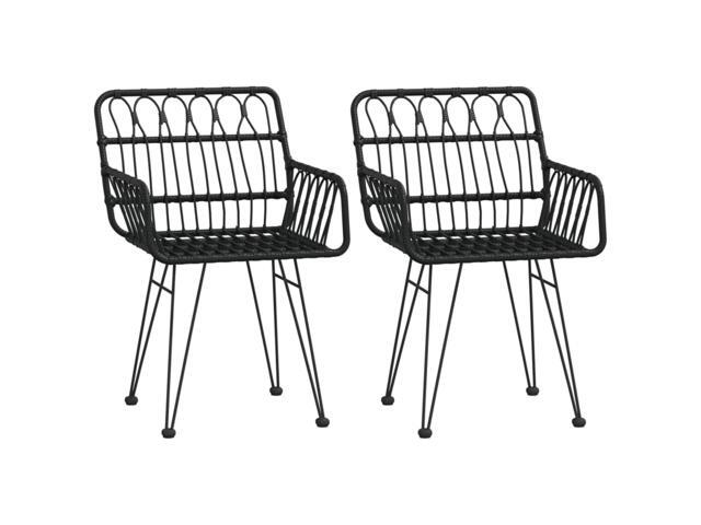 Click here for vidaXL Patio Chairs 2 pcs with Armrest Black 22x25... prices