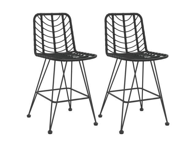 Click here for vidaXL Bar Stools 2 pcs Black 17.7x22x40.7 PE Ratt... prices