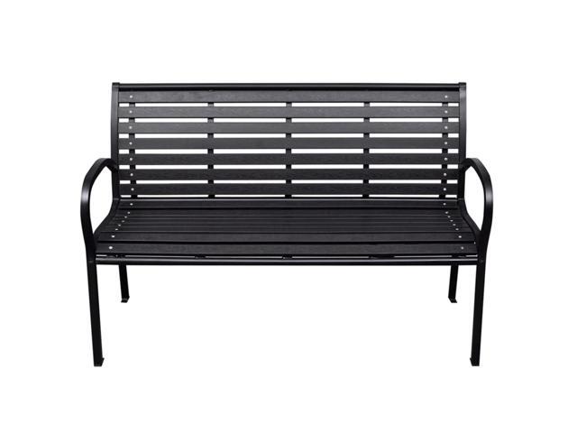Click here for vidaXL Patio Bench Black 45.7 Steel and WPC prices