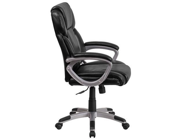 Click here for Mid-Back Black Leather Executive Swivel Chair with... prices