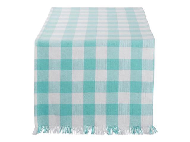 Click here for DII Aqua Heavyweight Check Fringed Table Runner prices
