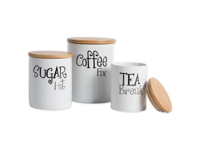 Click here for DII White Coffee/Sugar/Tea Ceramic Canister (Set o... prices