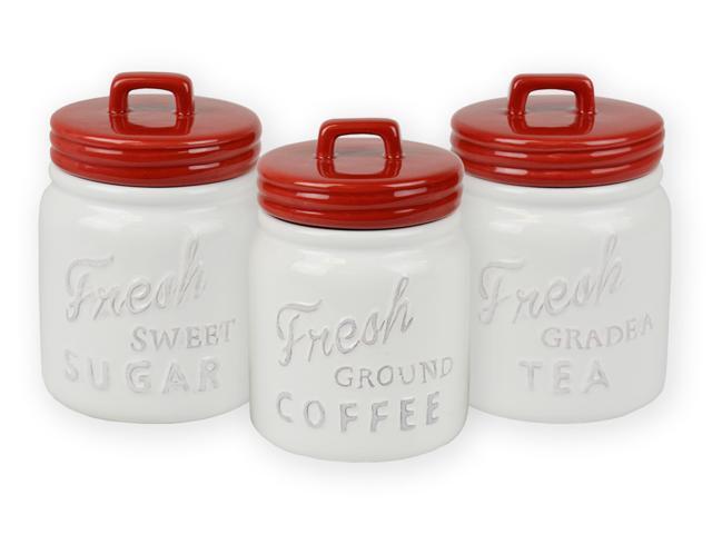 Click here for DII Red Ceramic Jar Canister (Set of 3) prices