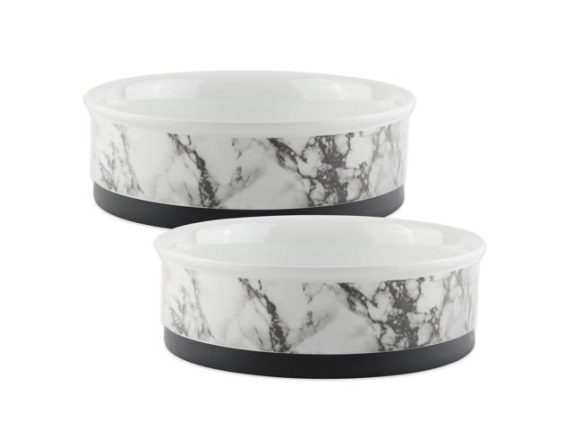 Click here for DII Pet Bowl White Marble Medium 6dx2h (Set of 2) prices
