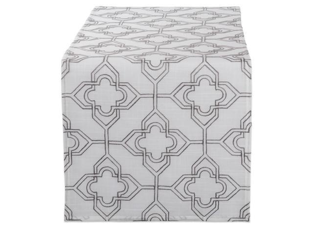 Click here for DII Off White Base Embroidered Lattice Table Runne... prices