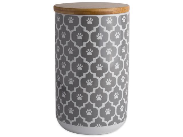 Click here for DII Gray Paw Lattice Print Ceramic Treat Canister prices
