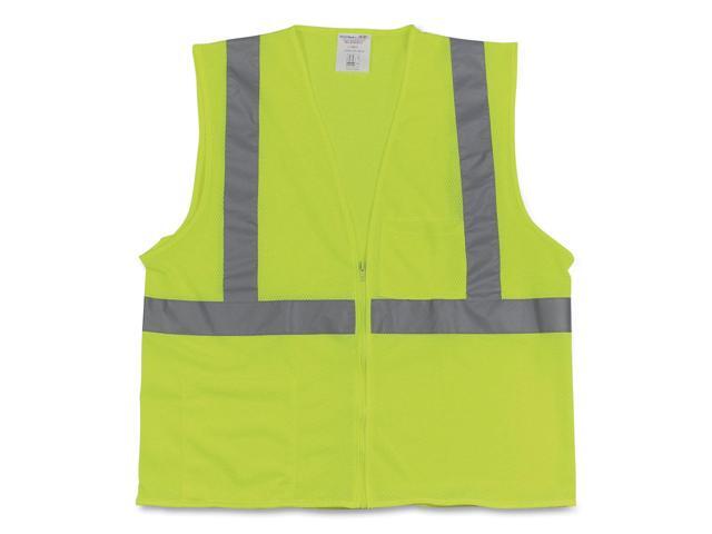 Click here for Two-Pocket Zipper Safety Vest Hi-Viz Lime Yellow L... prices
