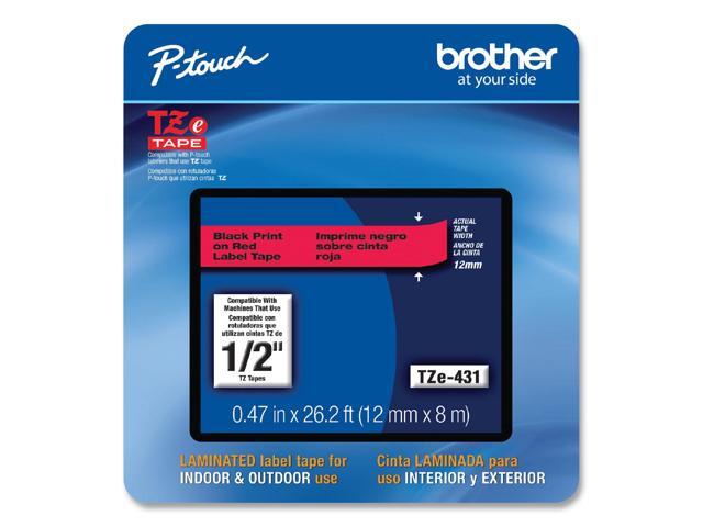 Click here for 12MM BLACK TEXT ON RED LABEL TAPE prices