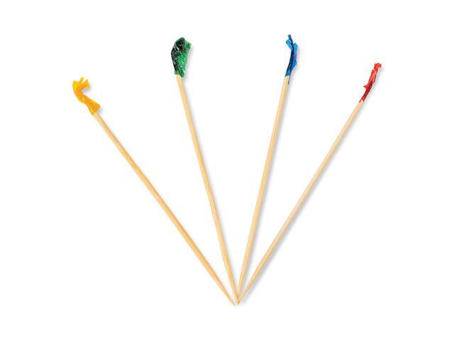 Click here for Cellophane-Frill Wood Picks 4 Bamboo Assorted Colo... prices