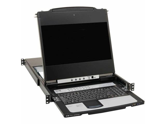 Tripp Lite by Eaton NetDirector 16-Port DisplayPort KVM Switch Console with 17 in. LCD IP Remote Access Dual Rail 1U Rack-Mount