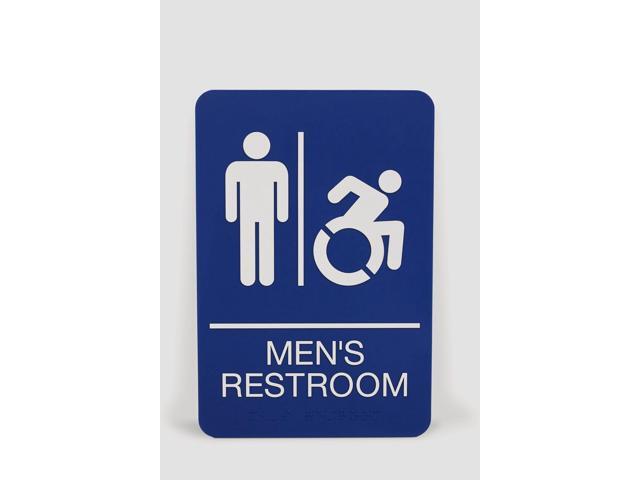 Click here for ADA Sign Mens Restroom 6 x 9 Blue Face White Graph... prices