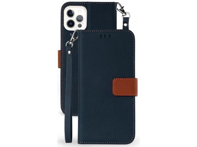 Click here for Navy/Brown Wallet Case Credit Card Slot Lanyard St... prices