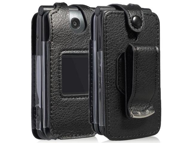 Click here for Black Vegan Leather Case with Belt Clip for Alcate... prices