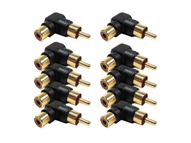 Click here for iMBAPrice (10-Pack) Right Angle Gold RCA Adapter F... prices