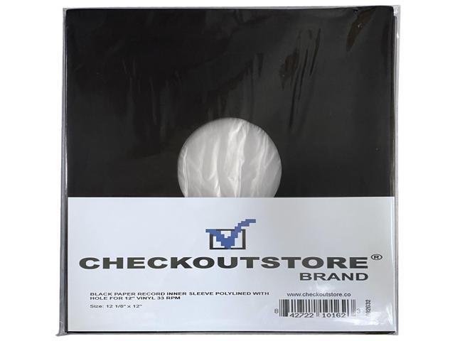 Click here for 100 CheckOutStore Black Paper Record Polylined Wit... prices