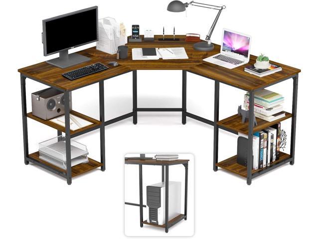 Click here for Elephance Large L-Shaped Computer Desk with Shelve... prices
