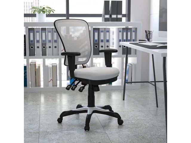 Click here for EMMA + OLIVER Mid-Back White Mesh Multifunction Er... prices