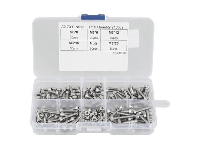 Click here for 210pcs/set M3 304 Stainless Steel Hex Socket Cup H... prices