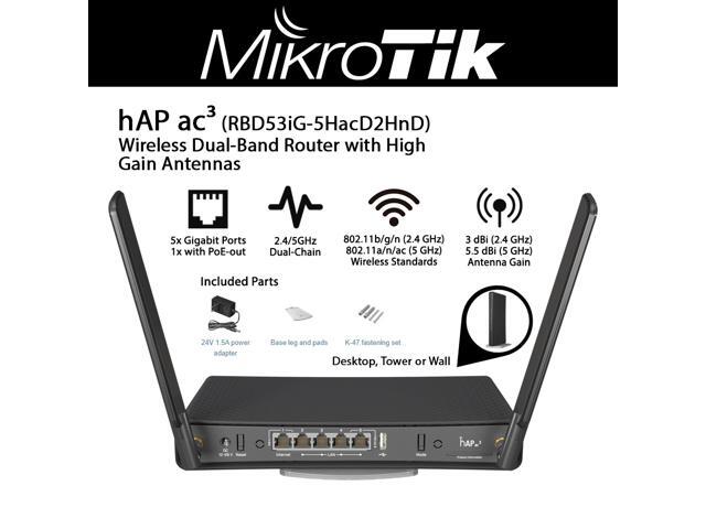 Click here for Mikrotik hAP ac 3 Wireless Dual-band Router w/ 5x... prices