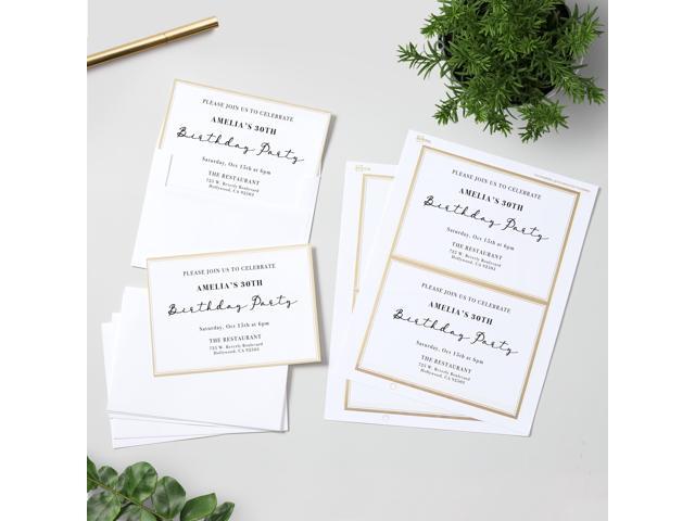 Click here for Avery Matte White Invitation Cards with Metallic G... prices