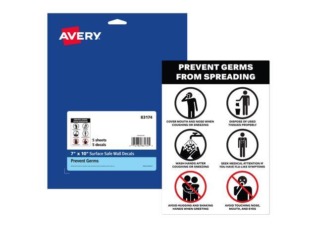 Click here for Avery Prevent Germs from Spreading Decals  7 x 10... prices