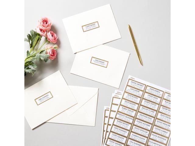 Click here for Avery Matte White Address Labels with Metallic Gol... prices