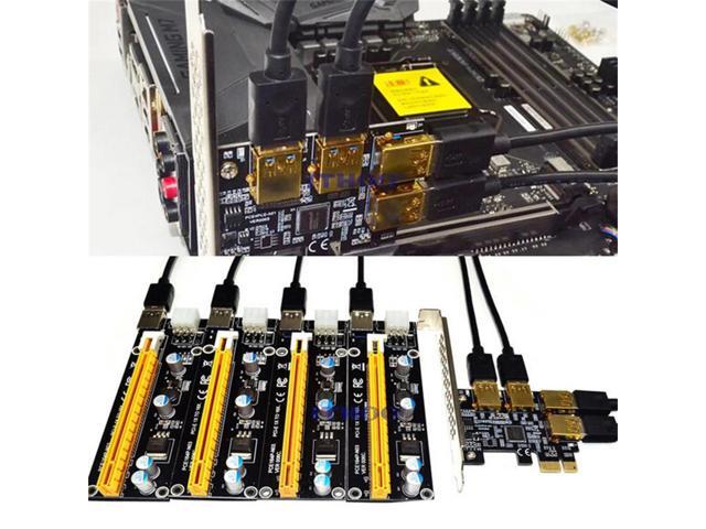 Click here for 4 Ports PCIe Riser Adapter Board PCI-E 1x To 4 USB... prices