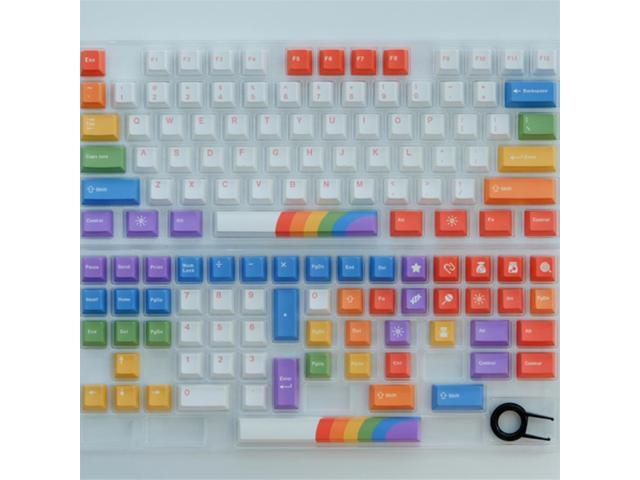 Click here for 1 Set GMK Rainbow Keycaps 129 Keys PBT Keycaps Che... prices