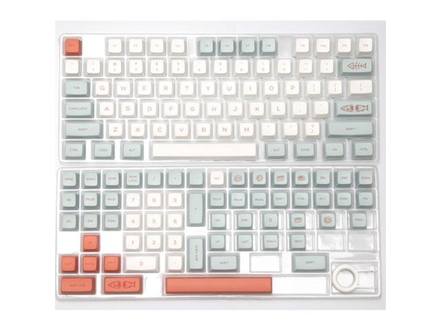 Click here for 135 Keys Salmon themed keycaps MDA Profile PBT Dye... prices