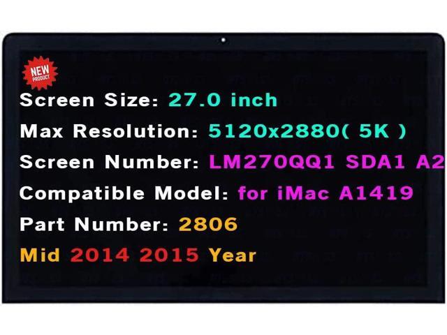 Click here for 5K LCD Replacement LM270QQ1 SDA1 SDA2 for iMac A14... prices