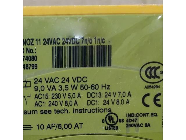 Click here for For Pilz 774080 PNOZ 11 24VAC 24VDC 7n/o 1n/c Safe... prices